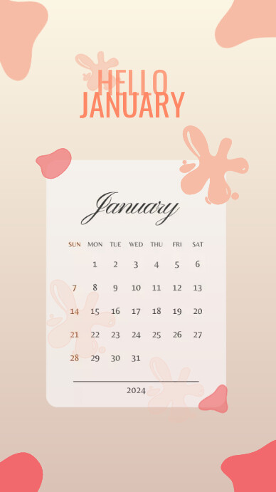 calender january 2024 poster instagram Template | PosterMyWall