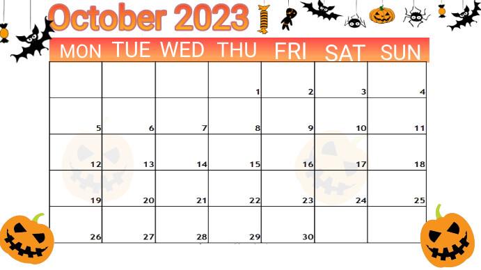 Plantilla de Calender October 2023 | PosterMyWall
