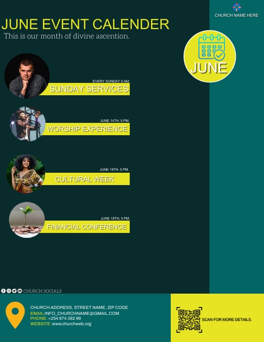 Calender of events flyer Template | PosterMyWall