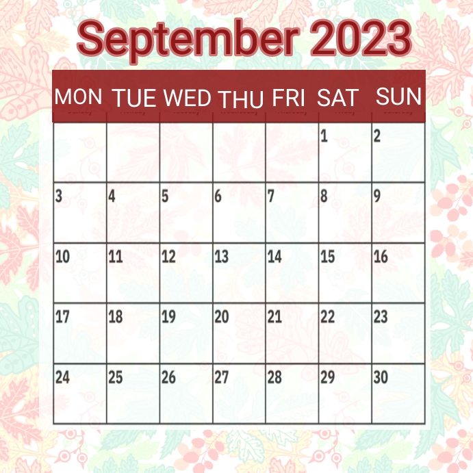 Calender September 2023 (2) Template | PosterMyWall