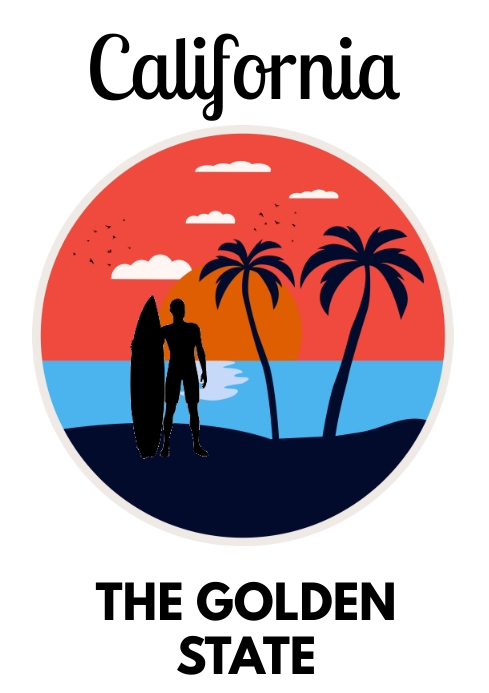 Plantilla de California Retro Sun Tshirt template | PosterMyWall