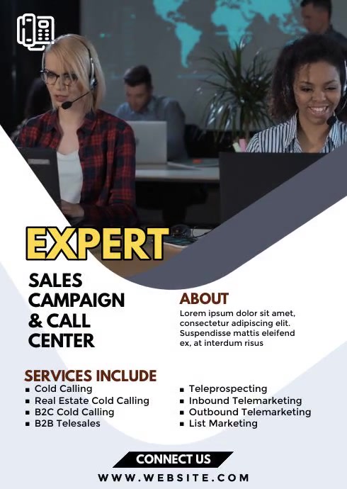 Call Center Flyer Templat | PosterMyWall