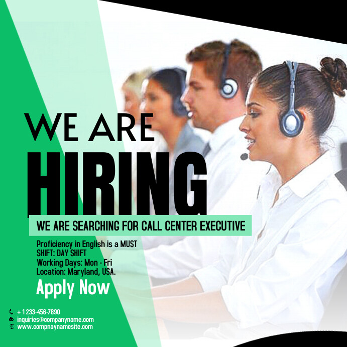 Copy of Call Center Hiring Flyer White Instagram Post | PosterMyWall