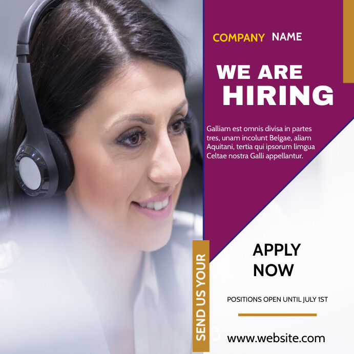 Call center hiring Instagram post (1) Template | PosterMyWall