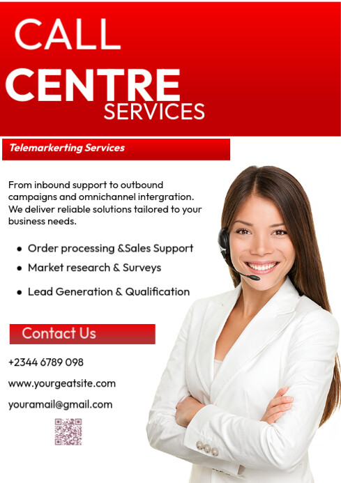 Call Centre A4 Template | PosterMyWall