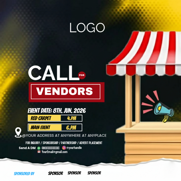 Call for vendors flyer Template | PosterMyWall