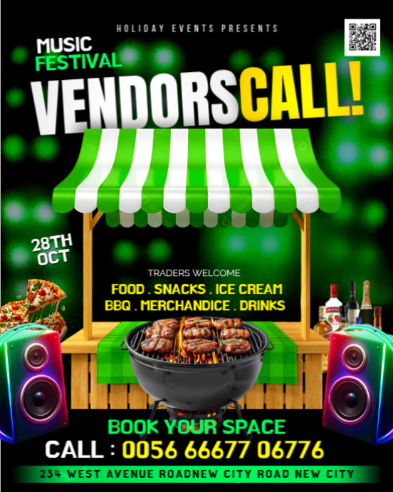 Copy of Call For Vendors Music Festival Event Food Drinks Bbq Sellers ...