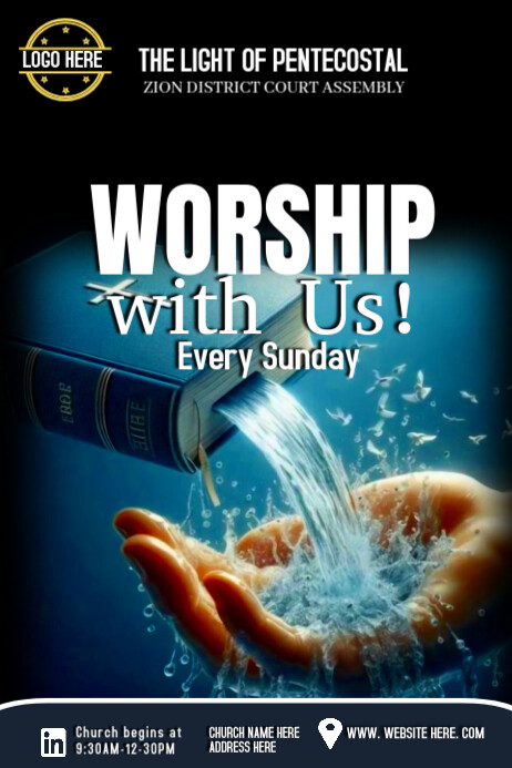 Copy of Call for worship Sunday service announcement poster design ...