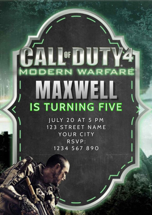 Call Of Duty Birthday Template | PosterMyWall