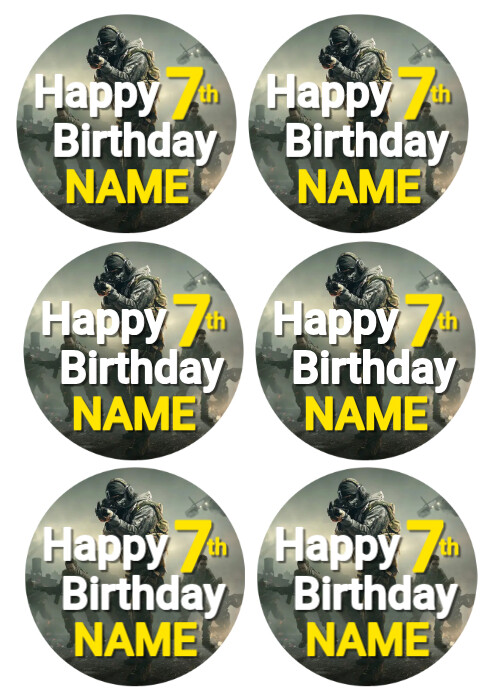 Call Of Duty: Happy Birthday Cake Topper Template | PosterMyWall