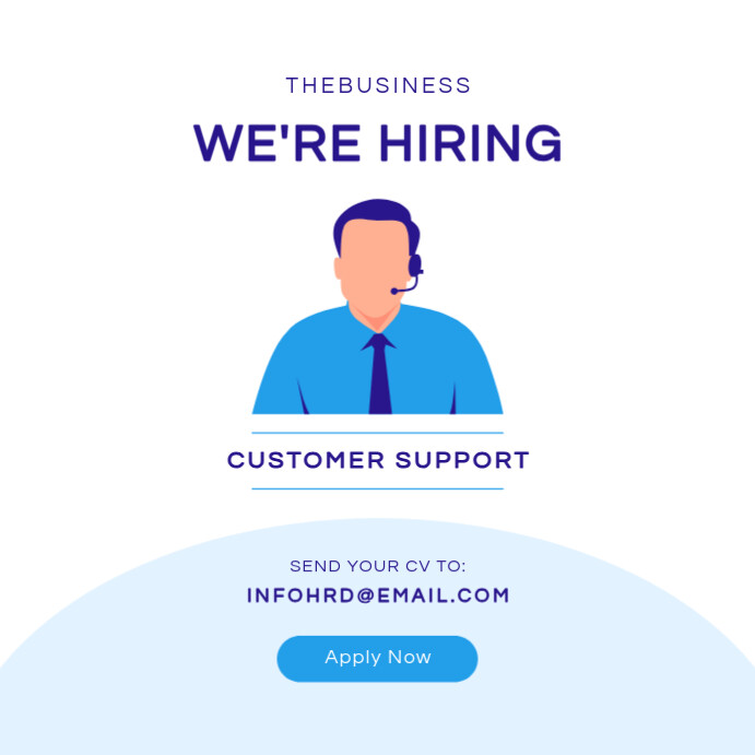 call support we're hiring job recruitment wan Template | PosterMyWall