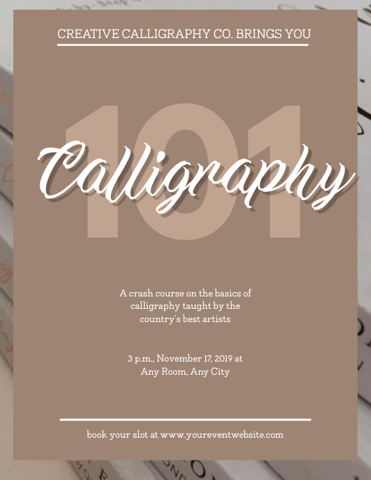 Copy of Calligraphy Course / Workshop Flyer Template | PosterMyWall