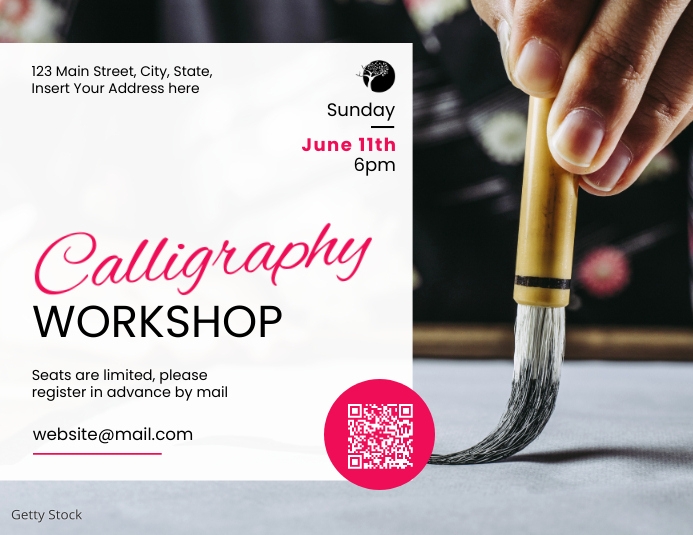 calligraphy workshop landscape flyer Template | PosterMyWall