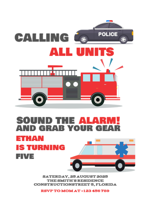 Copy of Calling All Units Police Law Enforcement Themed Party Birthday ...