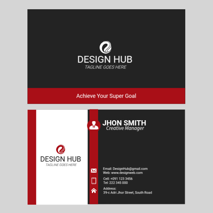 Calling Card Red Template | PosterMyWall