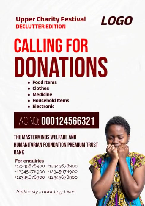 calling for donations in cash in kind Template | PosterMyWall