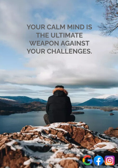 CALM AND CHALLENGES QUOTE TEMPLATE | PosterMyWall