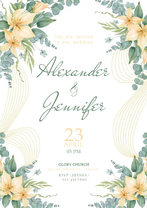 Calm color Wedding Invitation template | PosterMyWall