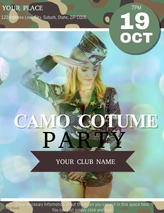 Camo Party Club Video Flyer Template | PosterMyWall