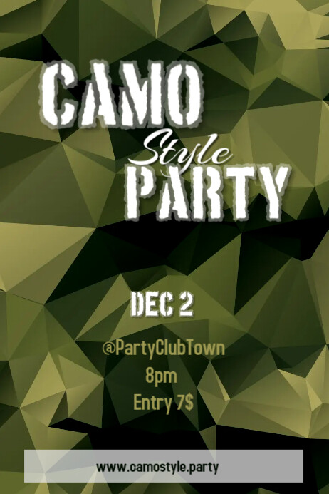 Camo style party Template | PosterMyWall