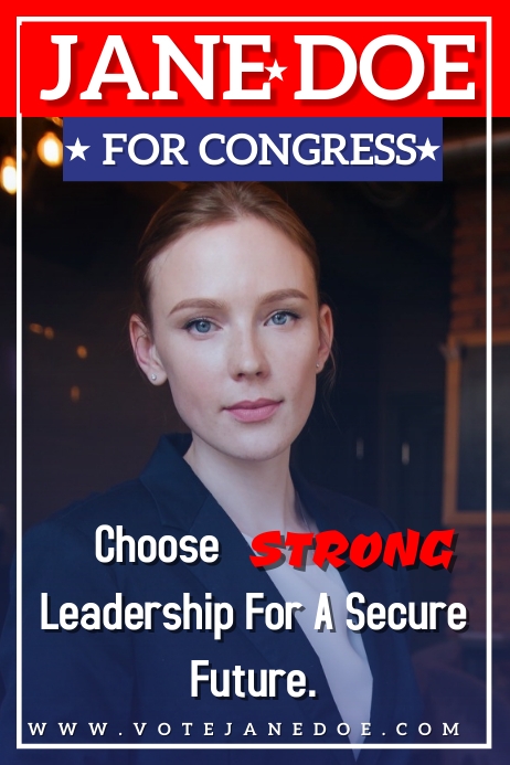Copy of Campaign template - Vote For JANE DOE | PosterMyWall