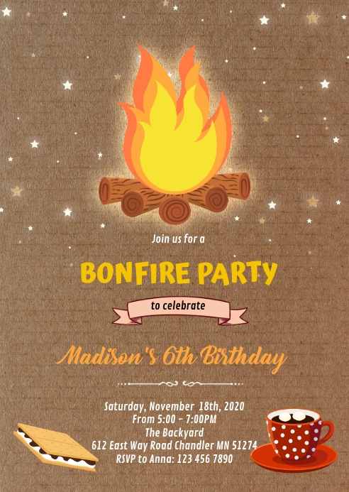 Powerpoint Blank Printable Bonfire Invitations Bonfire Smore Camp