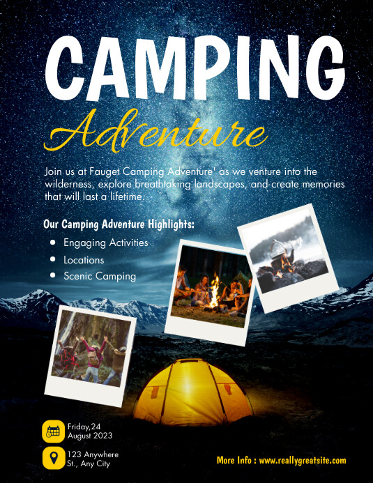 Plantilla de CAMPING ADVENTURE FLYERS | PosterMyWall