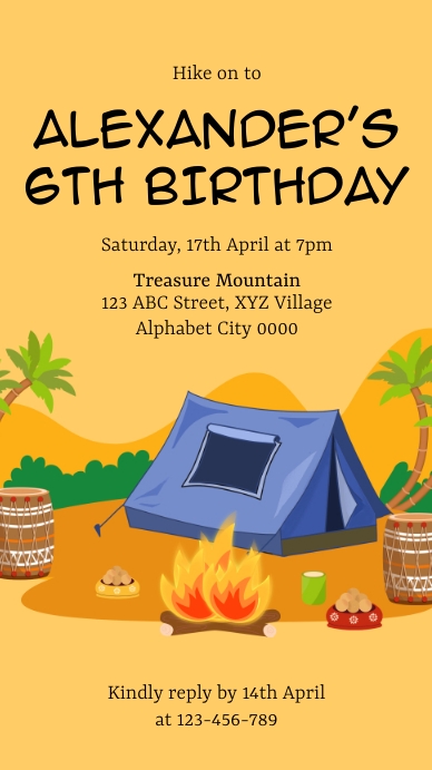 Kopie van Camping Birthday Invitation | PosterMyWall