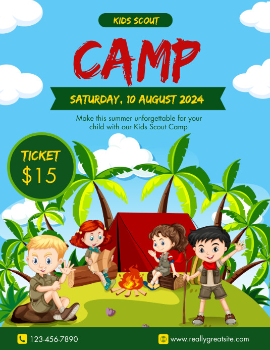 CAMPING SCOUT ADVENTURE FLYERS Template | PosterMyWall