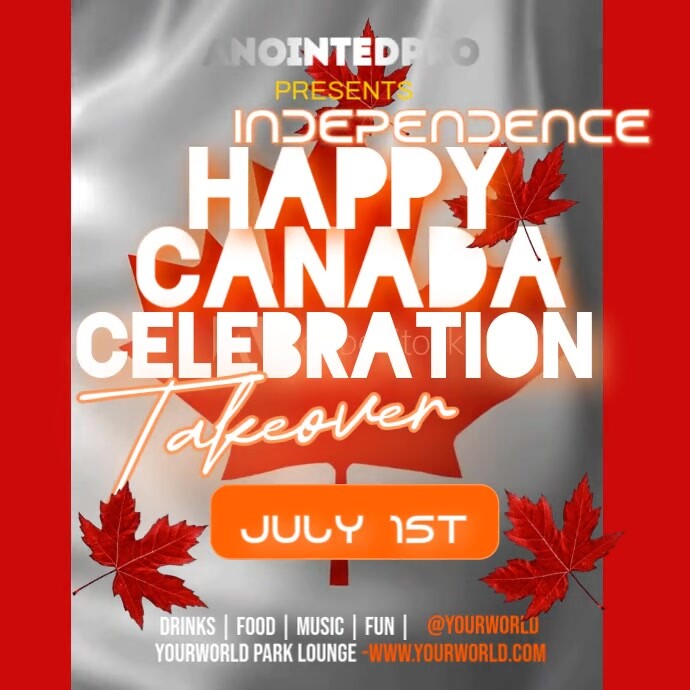 Canada Day Celebration Flyer | July 1st Party Takeover Template ...
