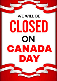 Canada Day Closed A4 Template | PosterMyWall