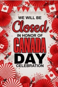 Canada Day Closed Announcement Template | PosterMyWall