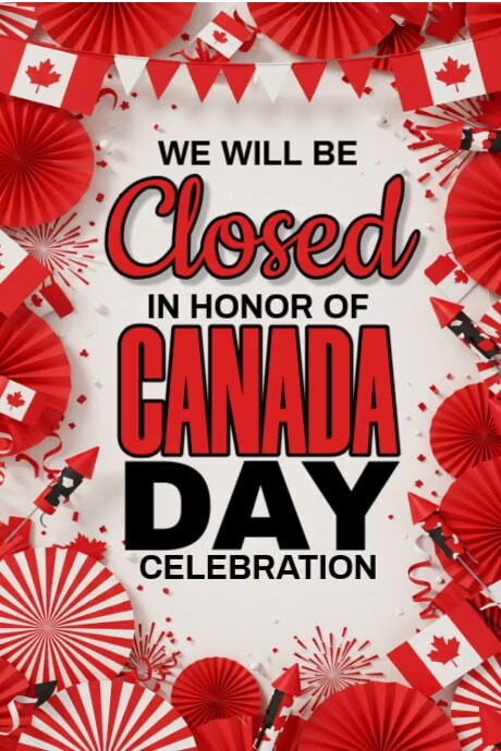Plantilla de Canada Day Closed | PosterMyWall