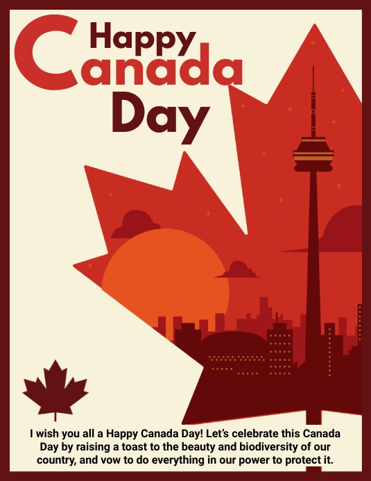 Canada Day Greeting Card Flyer Template | PosterMyWall