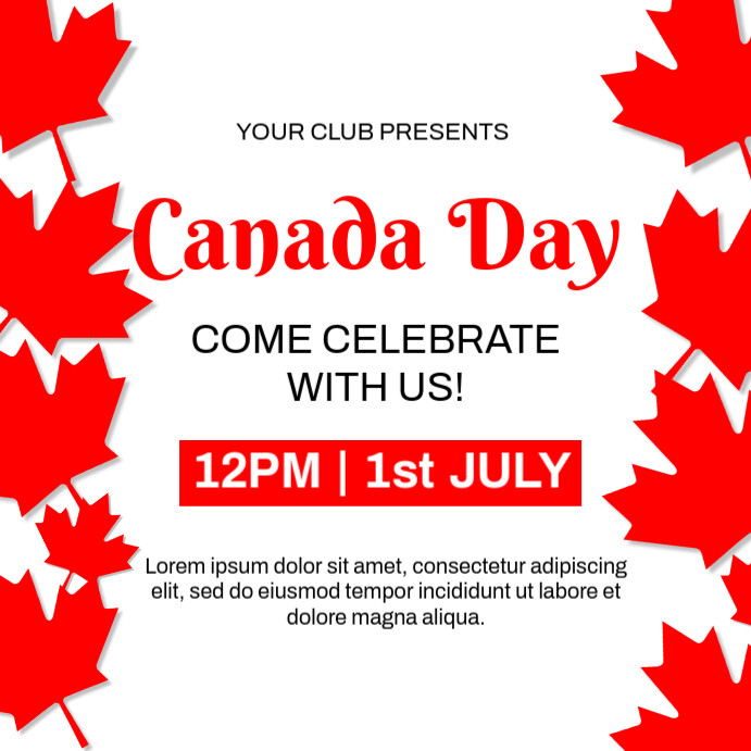 Canada Day Instagram Post Template | PosterMyWall