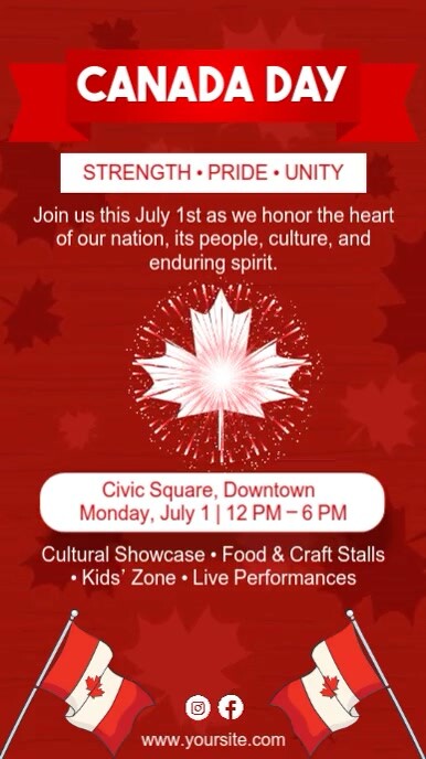 Canada Day Instagram Story Template | PosterMyWall