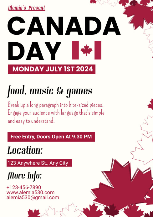 Canada day party Template | PosterMyWall