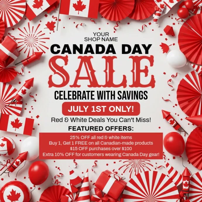 Canada Day Sale Template | PosterMyWall