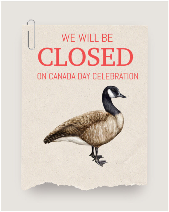 Modèle Canada independence day closed | PosterMyWall