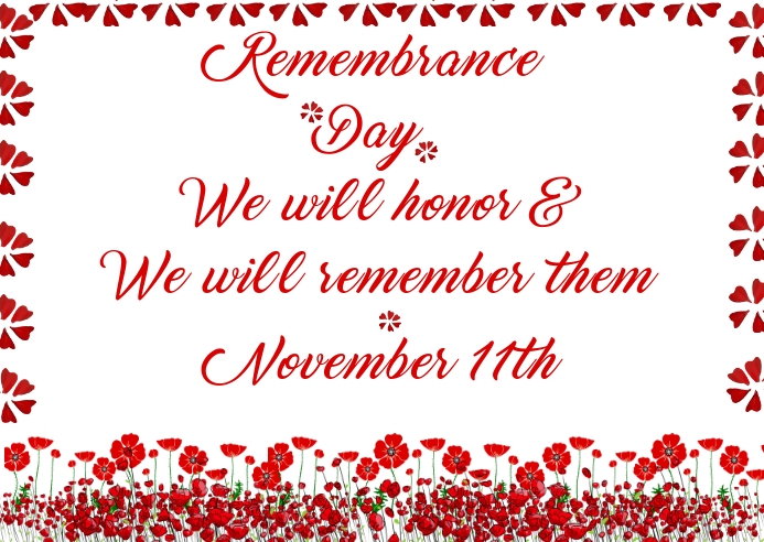 Canada Poppy Remembrance Day Template | PosterMyWall