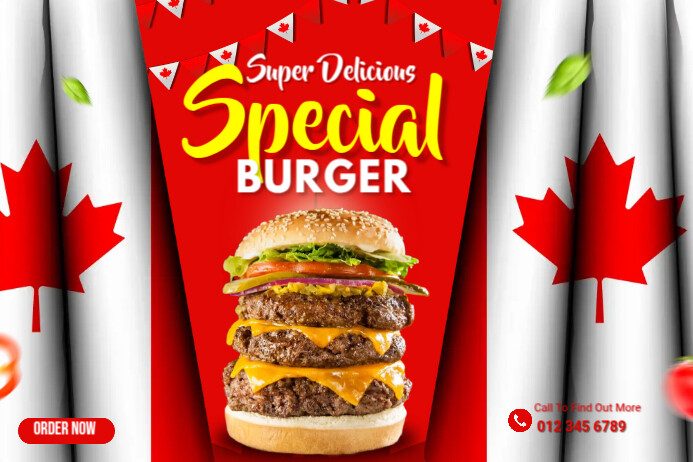 Plantilla de Canadian Burger Display | PosterMyWall
