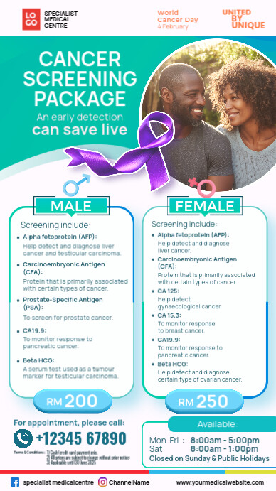 Copy of Cancer Screening Package Signage Template | PosterMyWall