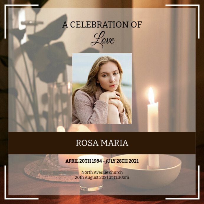 Candle Funeral Instagram Post Template | PosterMyWall