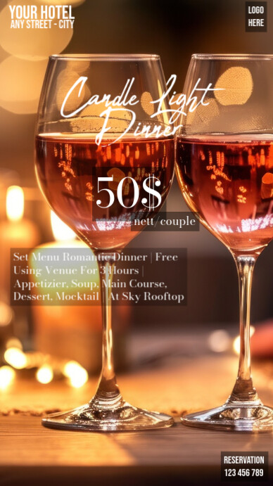 Candle Light Dinner Social Media ads Template | PosterMyWall