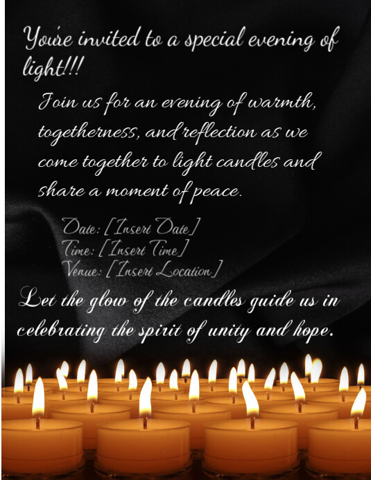 candle lighting invitation card Template | PosterMyWall