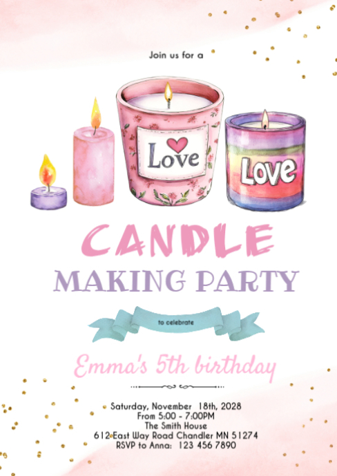 Candle making party invitation Template | PosterMyWall