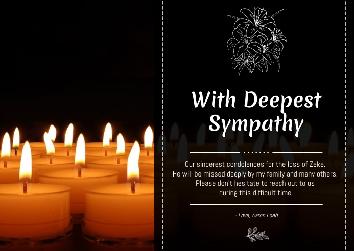Candle Sympathy Card Template | PosterMyWall