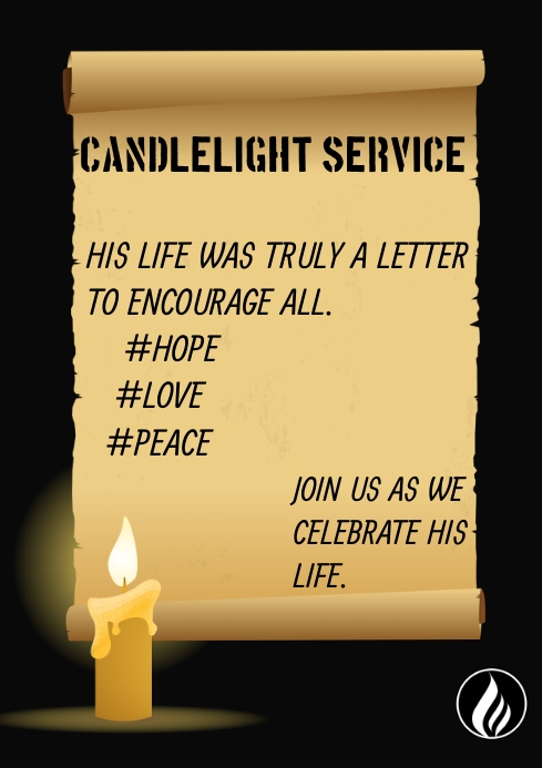 CANDLELIGHT SERVICE FLYER Template | PosterMyWall