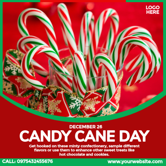 candy cane day Template | PosterMyWall