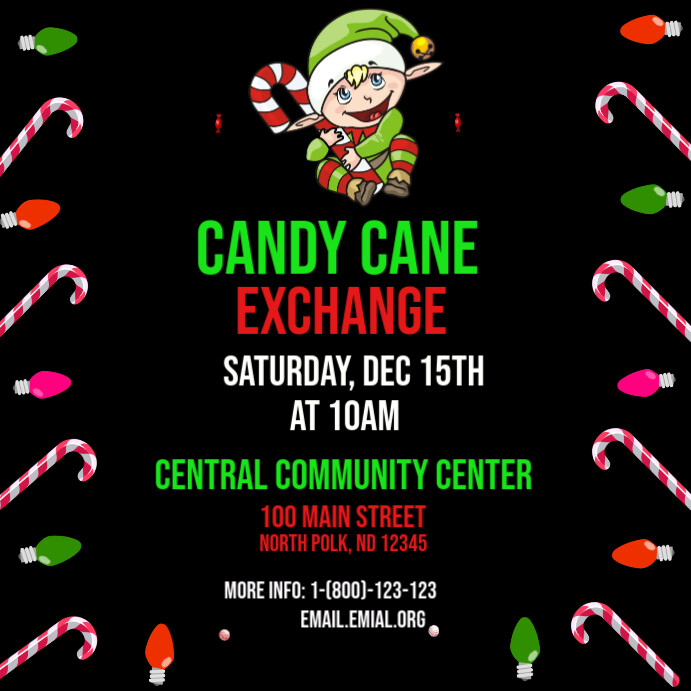 Candy Cane exchange ( Template | PosterMyWall